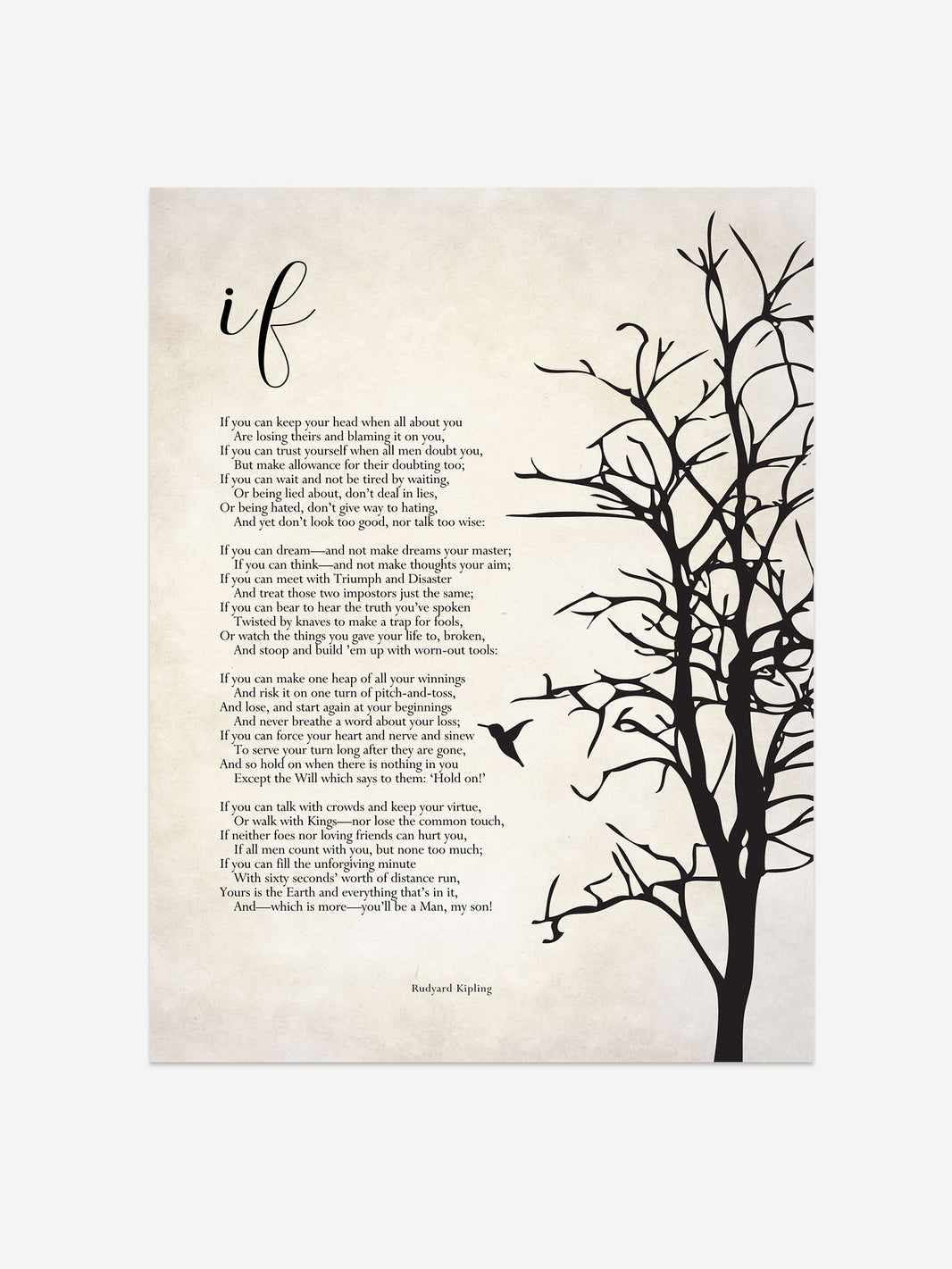 If Poem Print by Rudyard Kipling – Inspirational Art – Motivational Wa ...