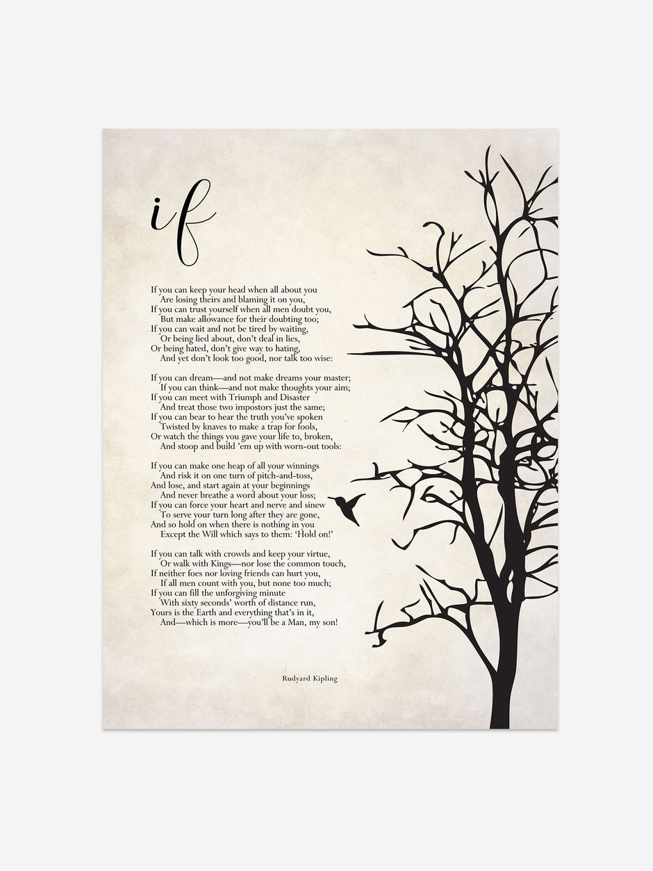 If Poem Print by Rudyard Kipling – Inspirational Art – Motivational Wa ...