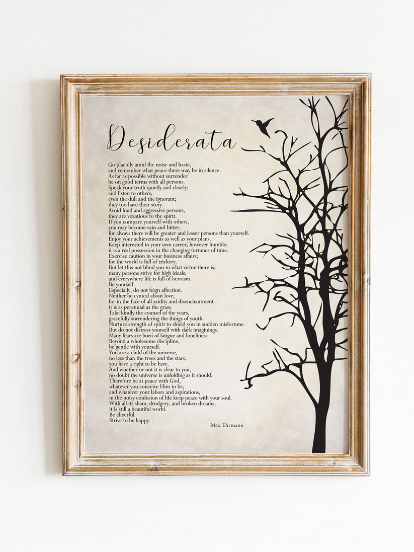 Desiderata Poem Print – Inspirational Art – Motivational Wall Decor ...